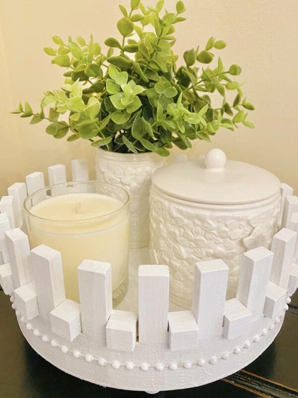 Dollar Tree Wood Crafts Round Wood Tray | Dollar Tree Craft